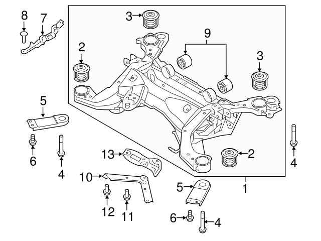 Genuine Volvo 32221795 Suspension Subframe Reinforcement Bracket; Left ...