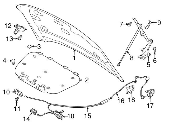 Genuine Volvo 32226108 Hood Latch; Left - Volvo | 31457173