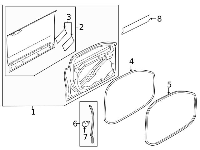 Genuine Volvo 32229224 Door Seal; Left, Right - Volvo | 31371591 31693618
