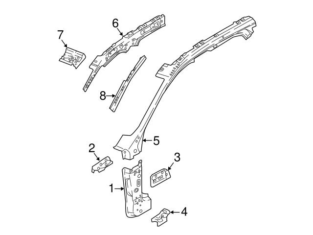 Genuine Volvo 32239036 A Pillar Reinforcement Bracket; Right - Volvo ...