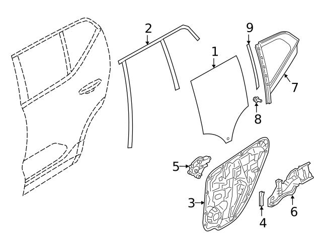Genuine Volvo 32244803 Vent Window Assembly; Left - Volvo | 31442381