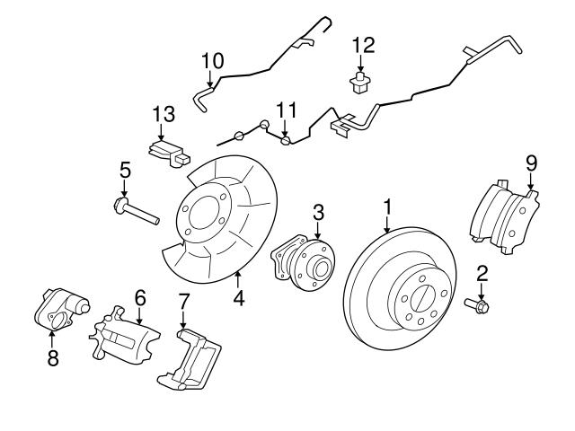 Genuine Volvo 32246097 Brake Hose/Line; Right, Rear Right Outer Right ...
