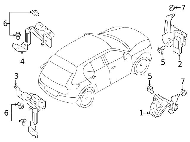 Genuine Volvo 32246111 Headlight Level Sensor; Front Right - Volvo