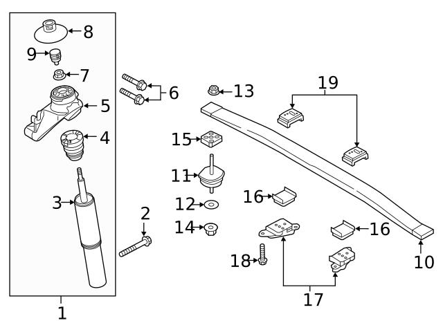 Genuine Volvo 32269123 Shock Absorber; Rear Left or Right - Volvo