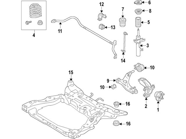 Genuine Volvo 32269704 Suspension Shock / Strut Mount Bushing Washer ...