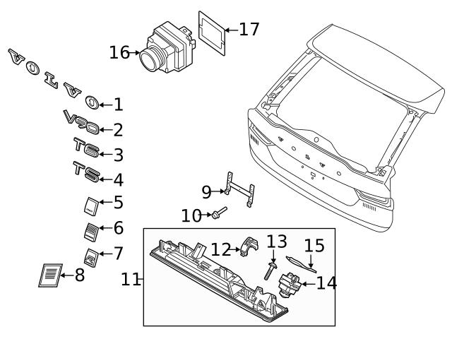 Genuine Volvo 32286665 Park Assist Camera; Rear | 32134119 32209757 ...