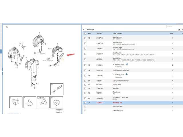 Genuine Volvo 32288517 Mud Flap