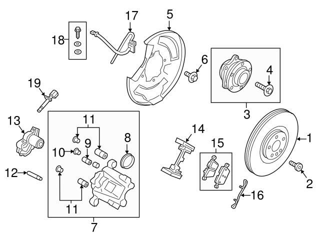 Genuine Volvo 32315306 Wheel Bearing and Hub Assembly Repair Kit; Left ...
