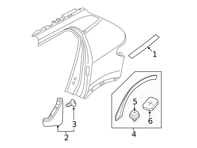 Genuine Volvo 32321857 Mud Flap; Rear - Volvo | 31650242