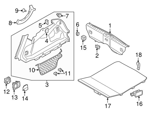 Genuine Volvo 32329058 Trunk Trim Panel; Right | 31684194 32245376 32329057
