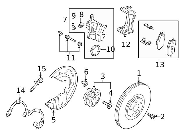 Genuine Volvo 32329656 Wheel Bearing and Hub Assembly Repair Kit; Left ...