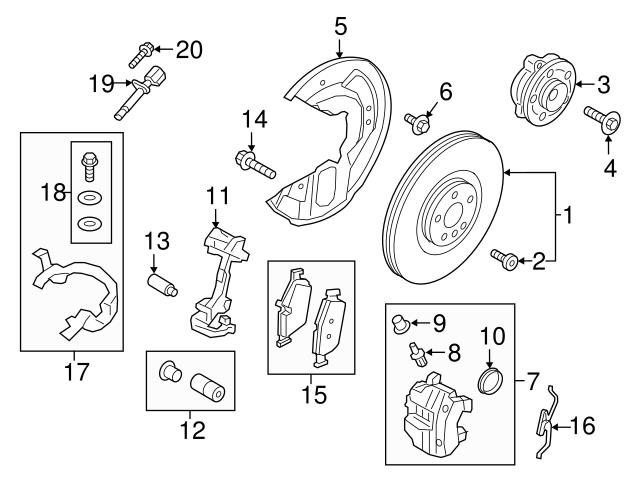 Genuine Volvo 36003164 Brake Caliper Bracket; Left, Right, Front Left ...