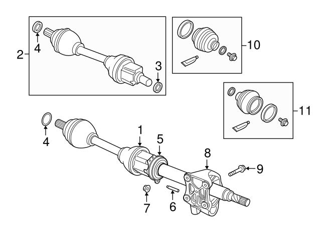 Genuine Volvo 36011780 CV Axle Assembly; Right | 36003152 36012826