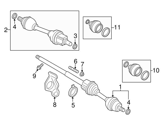 Genuine Volvo 36011782 CV Axle Assembly; Right | 36010127 36010221 36012827