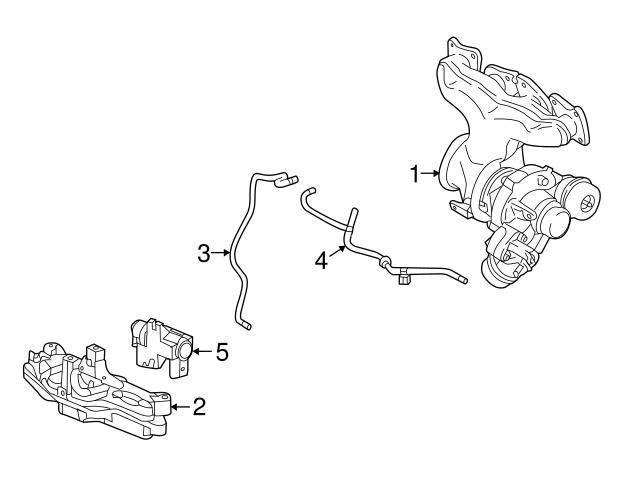Genuine Volvo 36012554 Turbocharger with Exhaust Manifold - Volvo