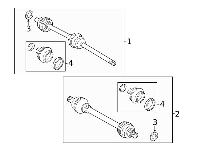 Genuine Volvo 36012813 CV Axle Assembly; Right, Left, Rear Right - Volvo