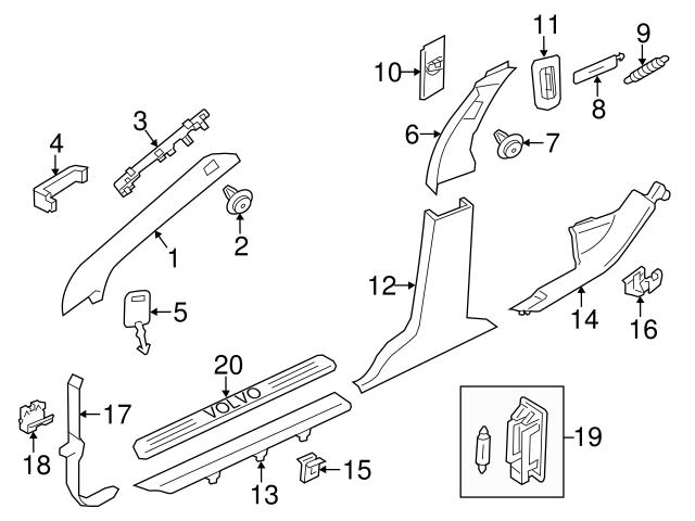 Genuine Volvo 39802485 Dashboard Air Vent; Right - Volvo