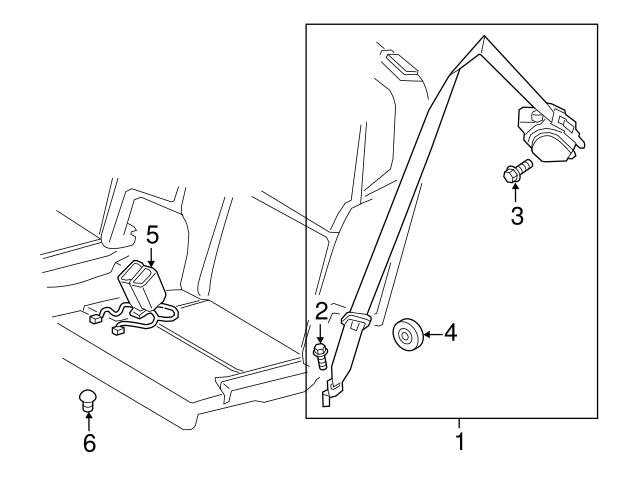 Genuine Volvo 39825753 Seat Belt Receptacle; Rear - Volvo