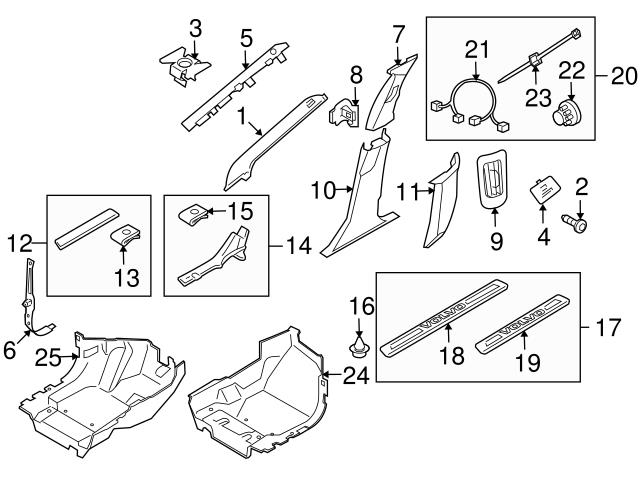 Genuine Volvo 39856333 Door Sill Plate; Right - Volvo