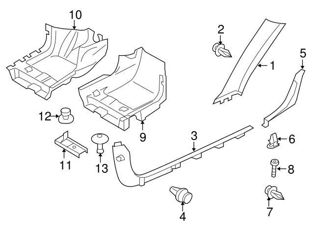 Genuine Volvo 39882868 Door Pillar Post Trim Set; Right - Volvo