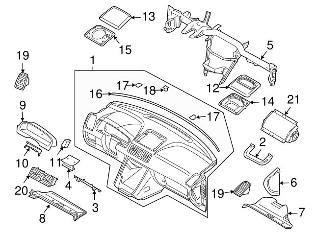 Genuine Volvo 39971625 Instrument Panel Knee Bolster; Right - Volvo