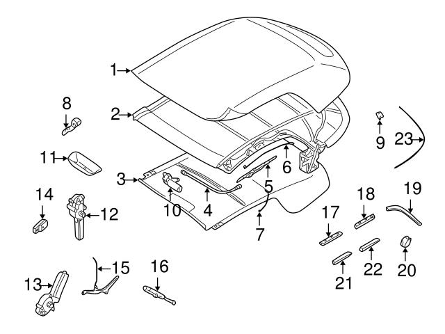 Genuine Volvo 8614951 Convertible Top Motor; Front Left - Volvo