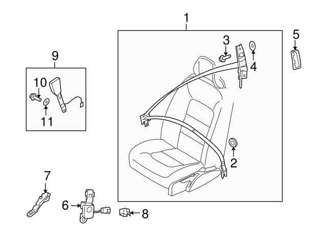 Genuine Volvo 8623453 Seat Belt Receptacle; Left, Right - Volvo