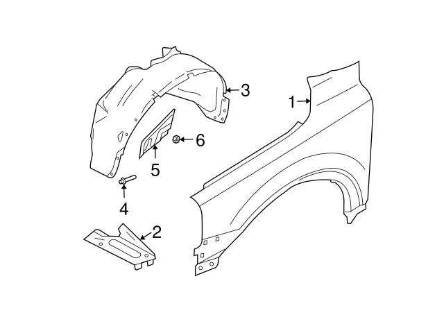 Genuine Volvo 8646148 Fender Bracket; Left - Volvo