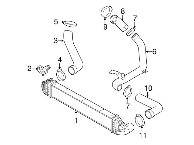 Genuine Volvo 8649767 Turbocharger Intercooler Pipe; Left Center - Volvo