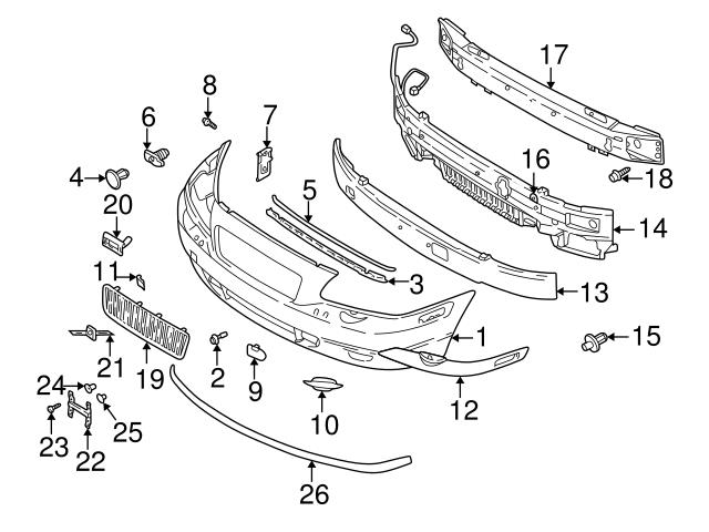 Genuine Volvo 8659954 Bumper Cover Cap; Right - Volvo