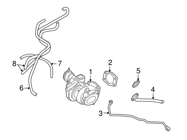 Genuine Volvo 8699505 Turbocharger Oil Line; Lower - Volvo