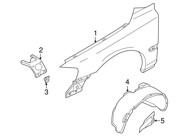 Genuine Volvo 9444513 Fender Bracket; Left - Volvo