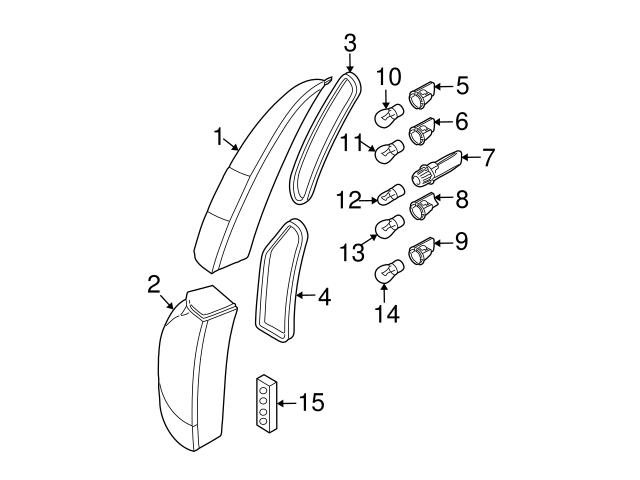 Genuine Volvo 9483689 Tail Light Assembly; Right Upper - Volvo