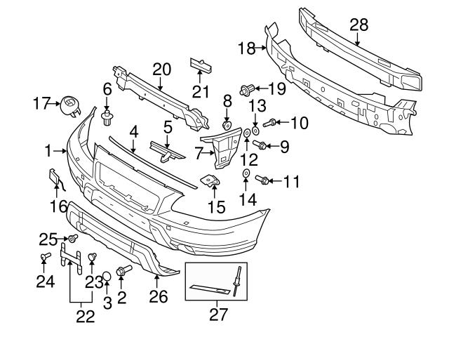Genuine Volvo 9484365 Bumper Cover Bracket; Right - Volvo