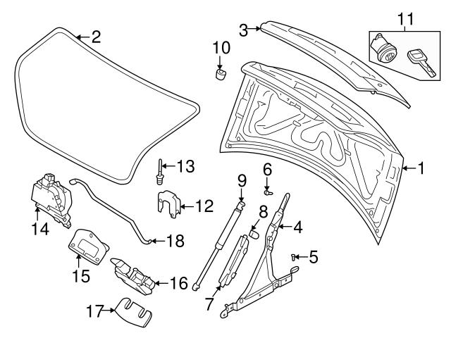 Genuine Volvo 9485706 Deck Lid Lift Support - Volvo