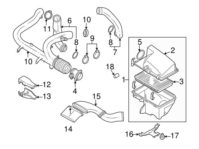 Genuine Volvo 9492794 Air Intake Hose; Rear - Volvo