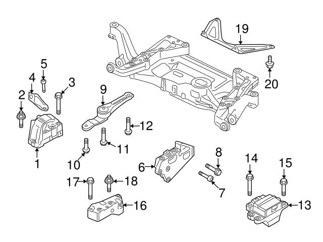 Genuine VW/Audi 022199354T Engine Mount Bracket; Front Right - Audi, VW ...