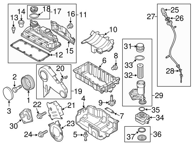 Genuine VW/Audi 038109147D Timing Cover; Center Outer Front - Audi, VW ...