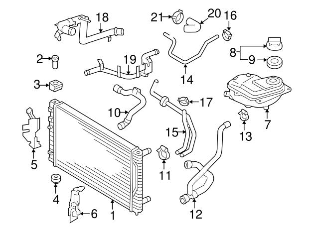 Genuine VW/Audi 038121065BH Coolant Pipe; Lower - VW | VW038121065BH