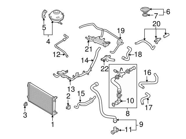 Genuine VW/Audi 038121065S Cooling System Crossover Line - VW ...
