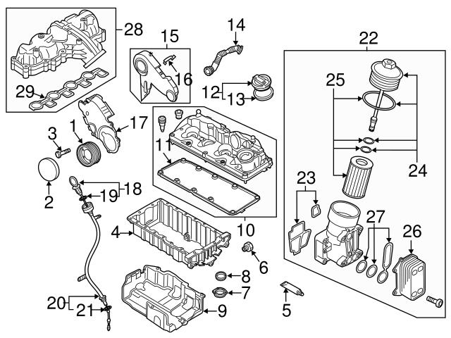 Genuine VW/Audi 03L109147D Timing Cover; Lower, Front - VW | 03L109147B ...