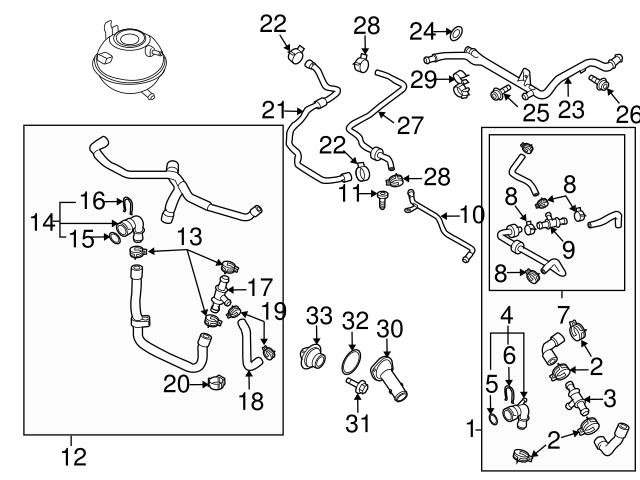 Genuine VW/Audi 03L121065H Cooling System Crossover Line - VW ...