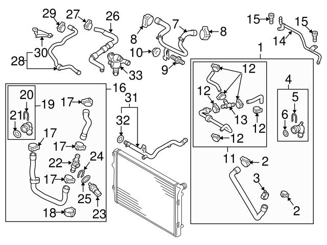 Genuine VW/Audi 03L122157E Coolant Hose; Upper - Audi, VW | VW03L122157E