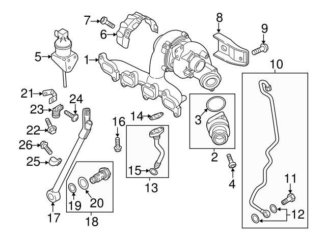 Genuine VW/Audi 03L145535D Turbocharger Coolant Line - VW | 03L145535A ...