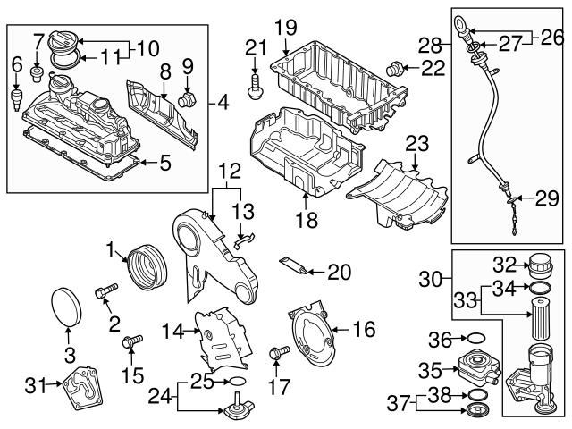 Genuine VW/Audi 045115389H Oil Filter Housing - Audi, VW | 045115389E ...