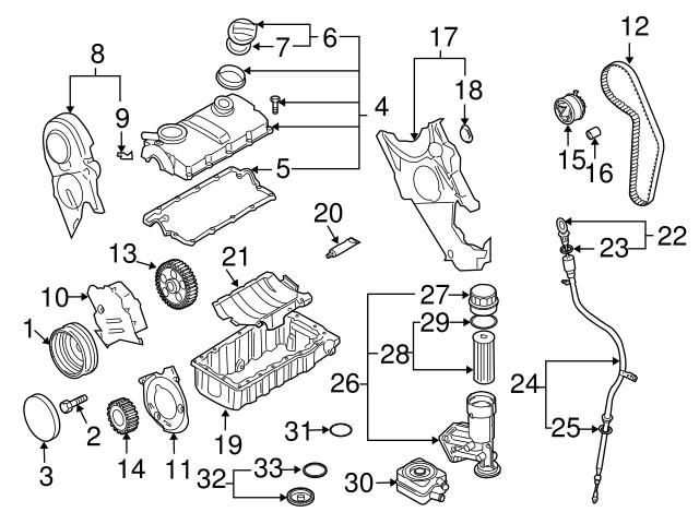 Genuine VW/Audi 045115433D Oil Filter Housing Cover - VW | 045115433A ...