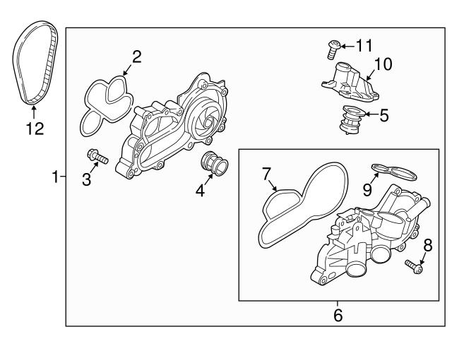 Genuine VW/Audi 04E121113C Thermostat; Outer - Audi | AU04E121113C
