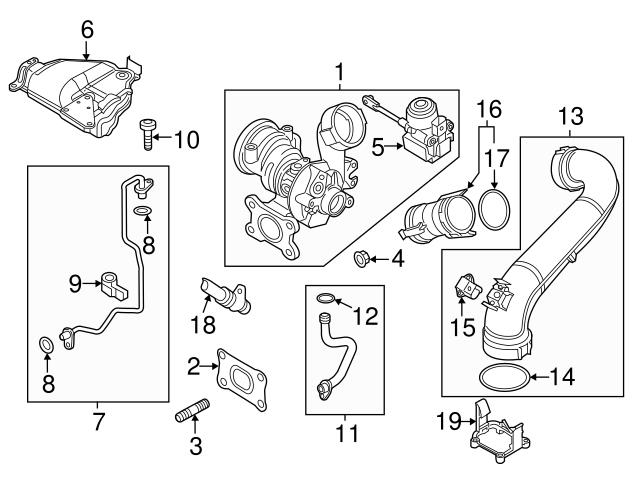 Genuine VW/Audi 04E145673G Turbocharger Intercooler Pipe - VW ...