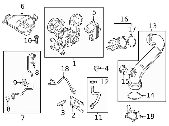 Genuine VW/Audi 04E145875F Turbocharger Intercooler Pipe Adapter - Audi ...