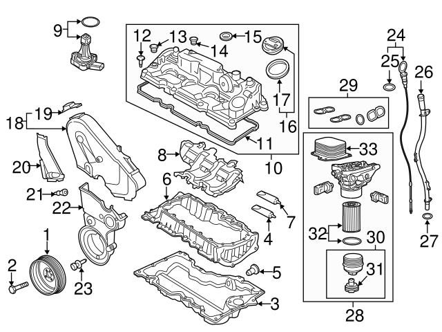 Genuine VW/Audi 04L103603H Oil Pan; Upper - Audi, VW | VW04L103603H
